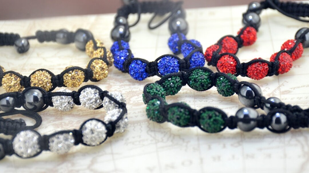 Crystal Pave Ball Bead: Green, Blue, Yellow, Red, White (10mm) - Etsy