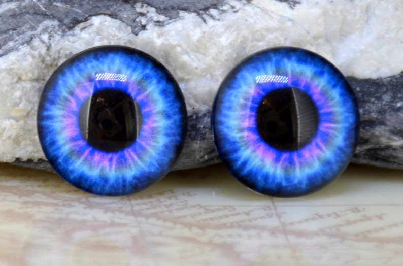 Circle Blue Eye Handmade Photo Glass Cabochon Dome Beads 10mm - Etsy