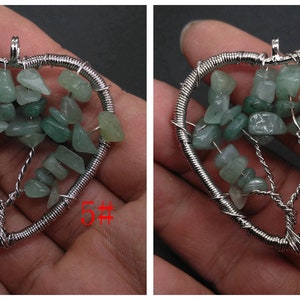 Heart Tree Natural Gemstone Pendant Rose Quartz - Etsy