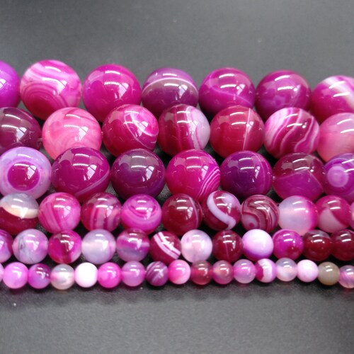 8mm Pink Fire Agate Beads Full or Half Strand Round Hot - Etsy