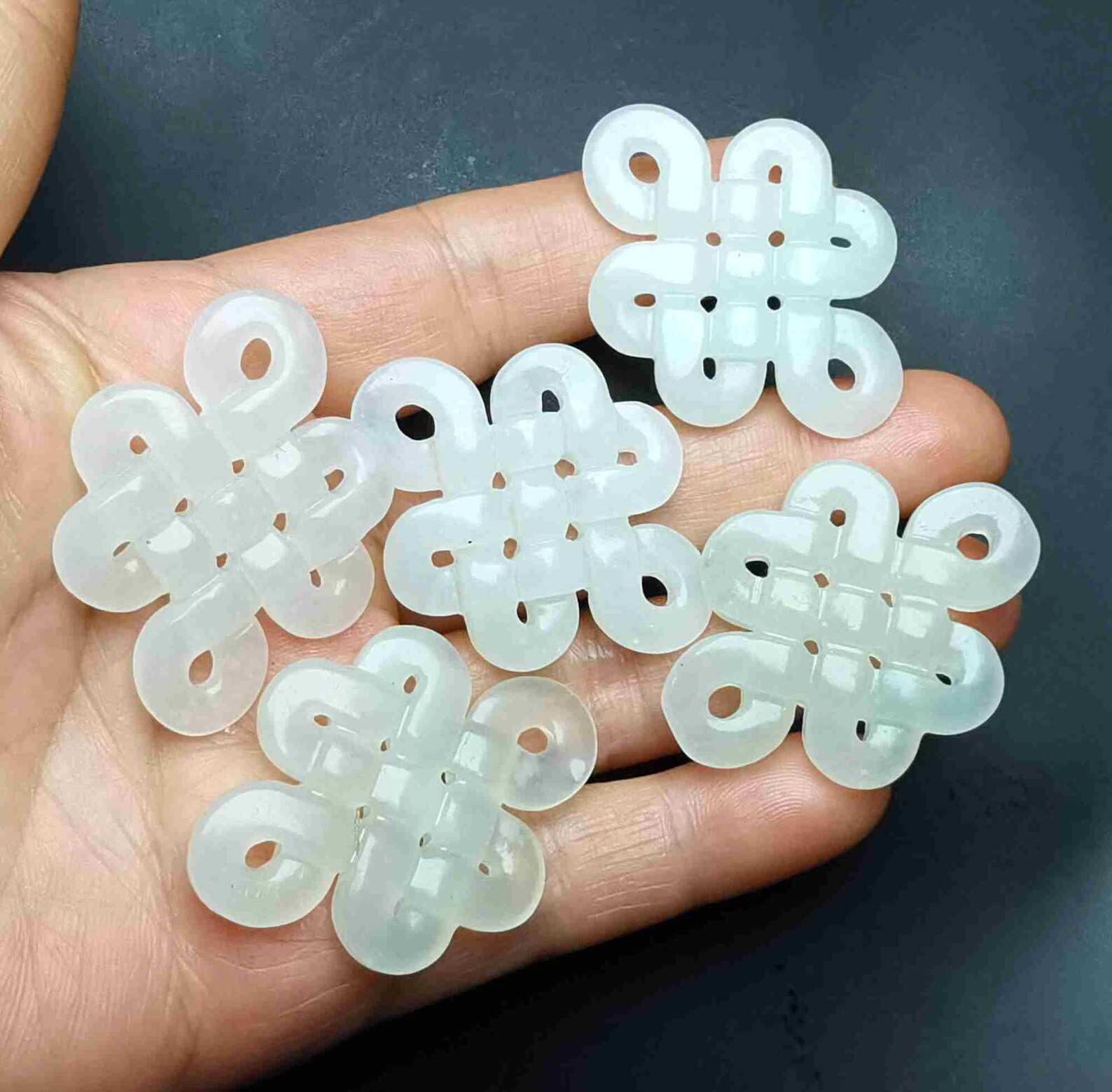 Chinese Knot Jade Pendant White Green Carved Natural Jade - Etsy