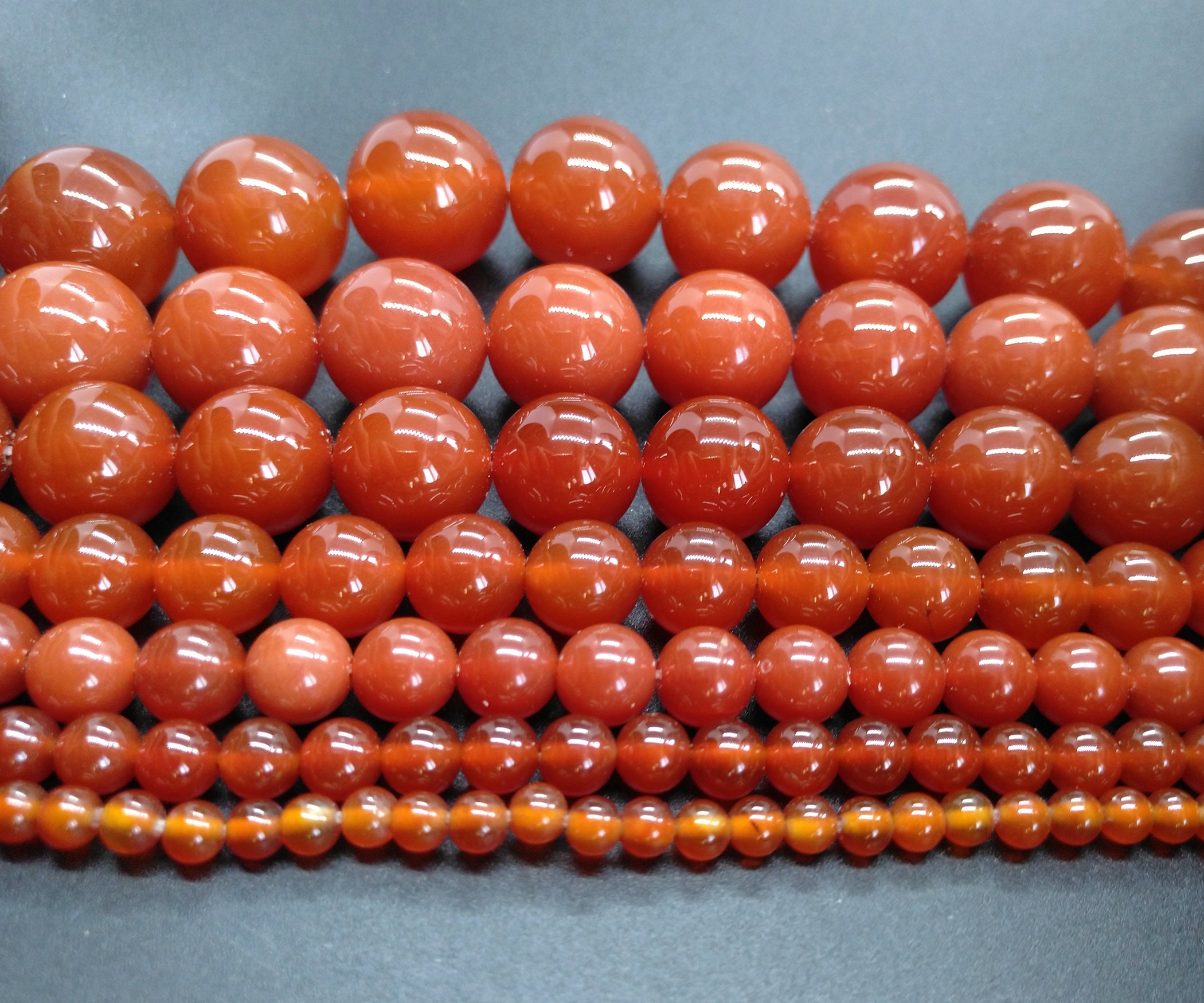 Red agate ball strand various sizes beads Jewelry Making & Beading ...