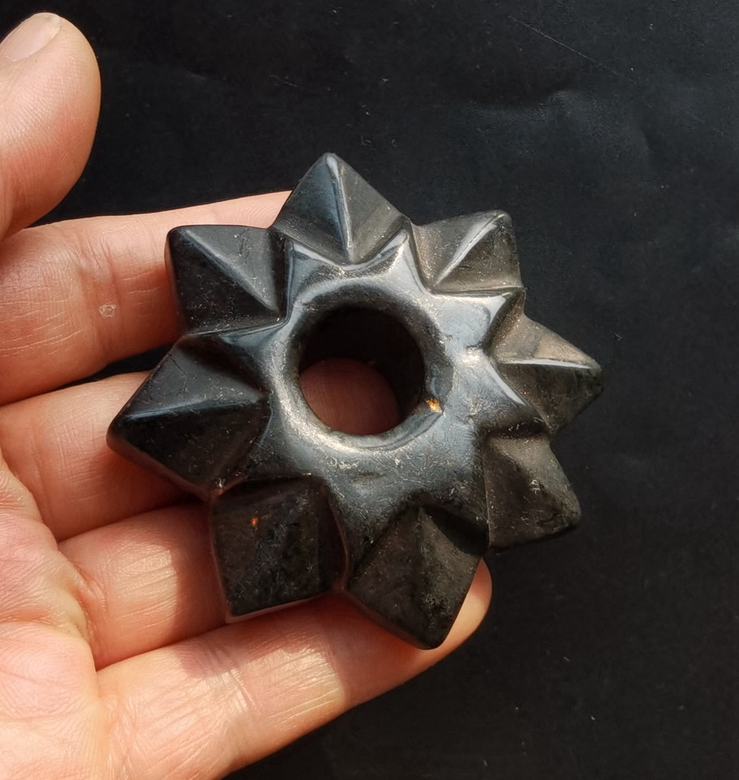Hand Carved Black Jade Stone,gear Wheel Natural Jade Pendant,charm ...