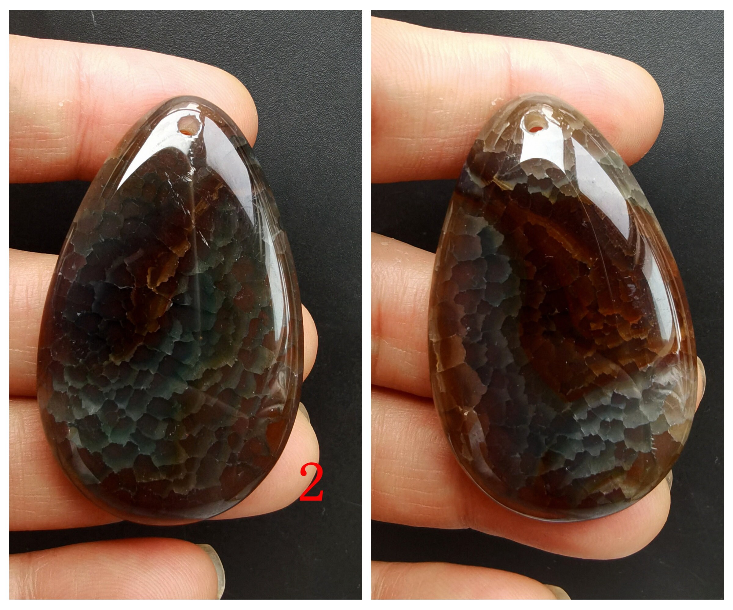 Oval Dragon Vein Agate Stone - Etsy UK
