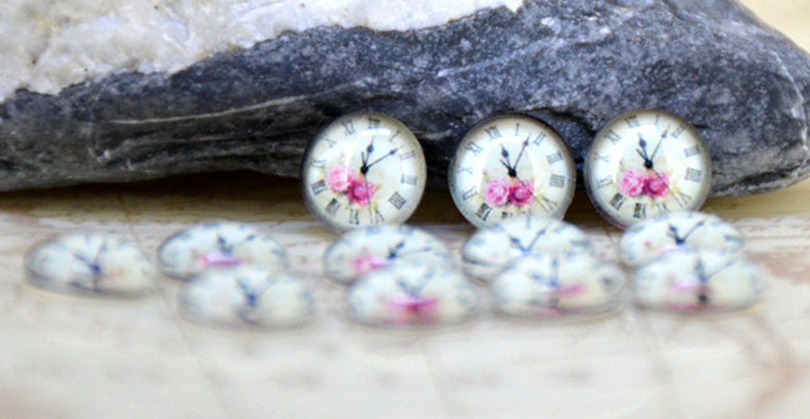 Watch Face Flower Handmade Photo Glass Cabochon Glass Dome - Etsy