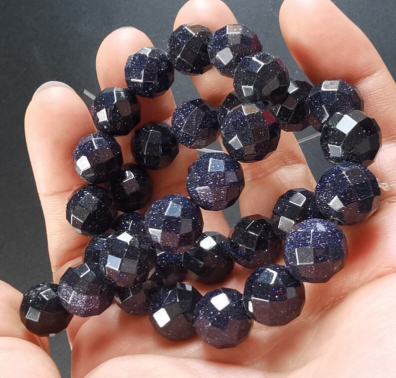Faceted Blue Goldstone Beads,4mm 6mm 8mm 10mm 12mm,charm Goldstone ...