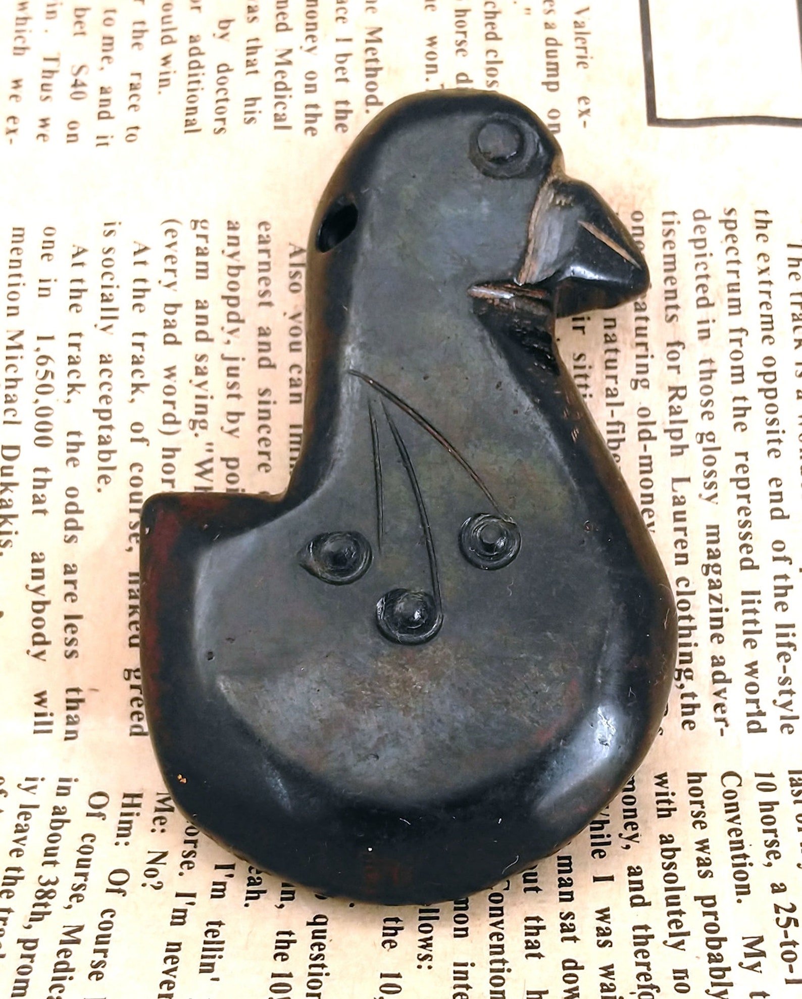 Superb Carved Bird Black Jade Pendant Head 3D Bird Brown Jade - Etsy