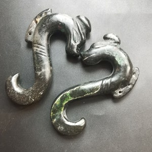 Hand Carved Black Jade Stone Dragon Animals Jade Pendant - Etsy