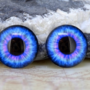 Circle Blue Eye Handmade Photo Glass Cabochon Dome Beads 10mm 12mm ...