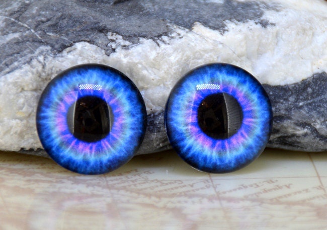 Circle Blue Eye Handmade photo glass cabochon dome beads 10mm | Etsy