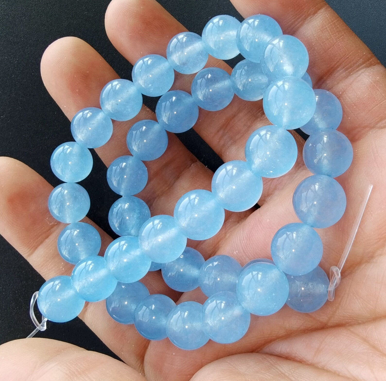 Round Sea Blue Jade Beads 4mm 6mm 8mm 10mm 12mm14mm | Etsy