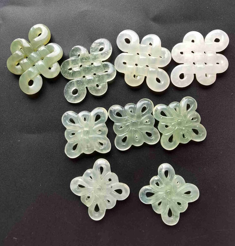 Chinese Knot Jade Pendant White Green Carved Natural Jade - Etsy