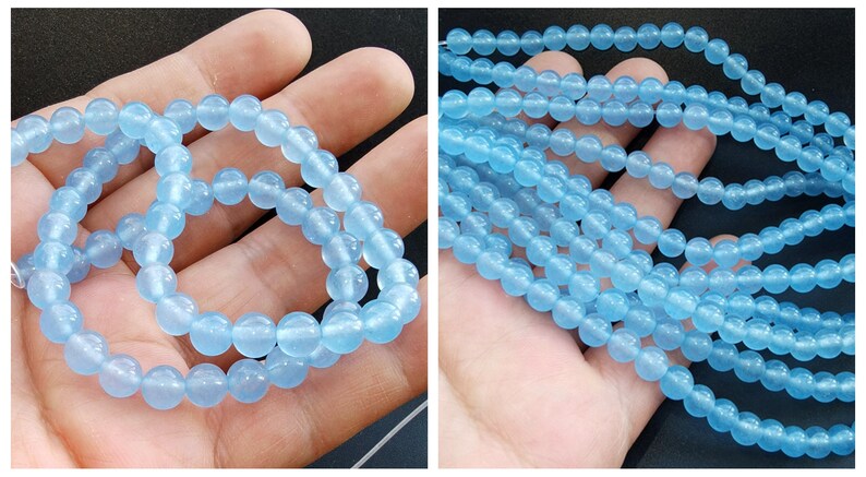 Round Sea Blue Jade Beads 4mm 6mm 8mm 10mm 12mm14mm | Etsy
