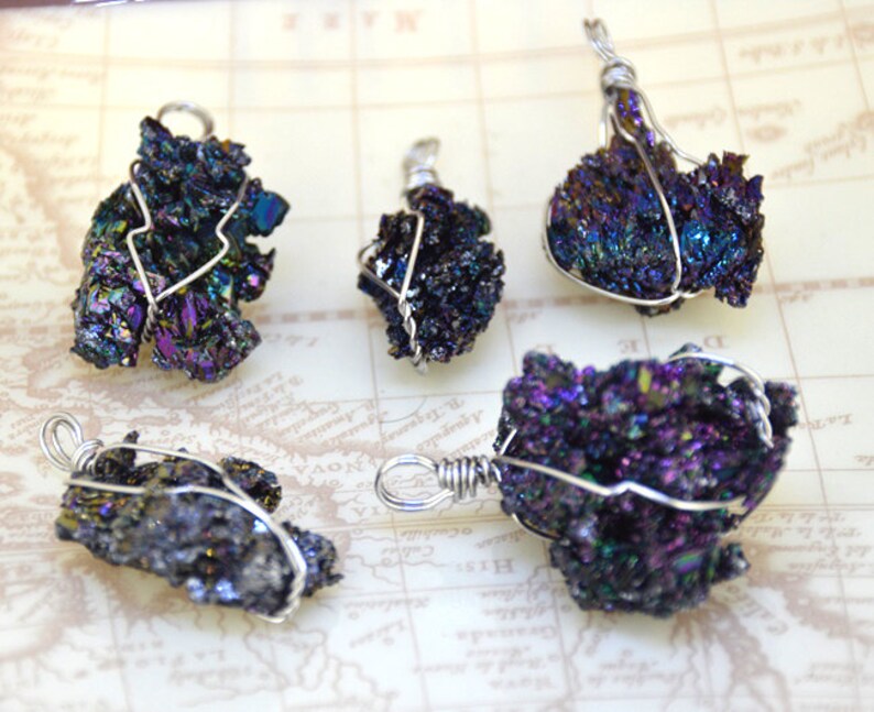 Natural Random Nugget Coal Crystal Original Stone Handwoven - Etsy