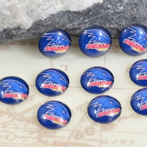 Circle Blue Adelaide Word Handmade Photo Glass Cabochon Dome Bead 10mm ...