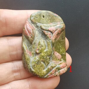 Rat,mouse,flower,leaf Handmade Carved Stone Pendant,natural Gemstone ...