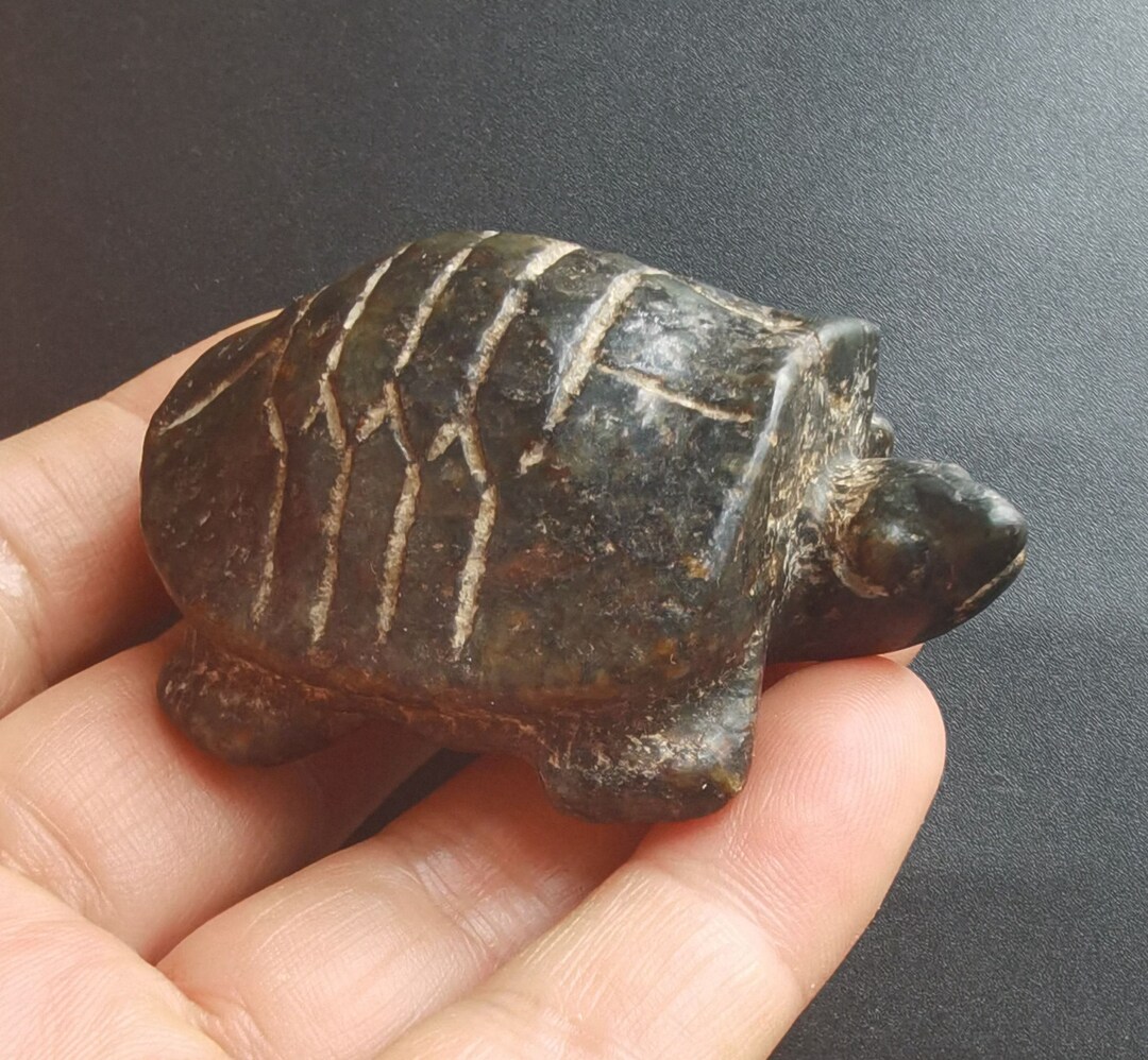 Large Carved Tortoise Jade Pendant Black Jade Pendant 3D Charm - Etsy
