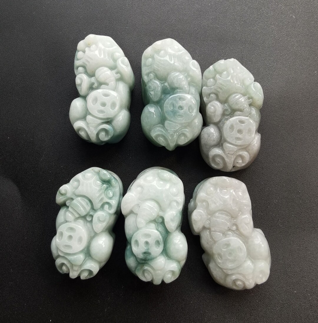 Hand-carved Pixiu Jadeite Pendant: Natural Gemstone Amulet - Etsy