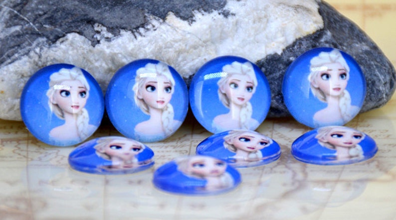 New Blue Frozen Elsa Handmade Photo Glass Cabochon Dome 10mm | Etsy