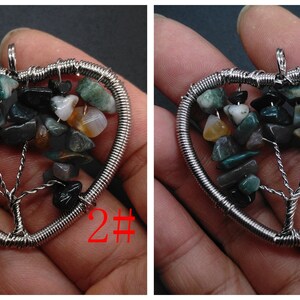 Heart Tree Natural Gemstone Pendant Rose Quartz - Etsy