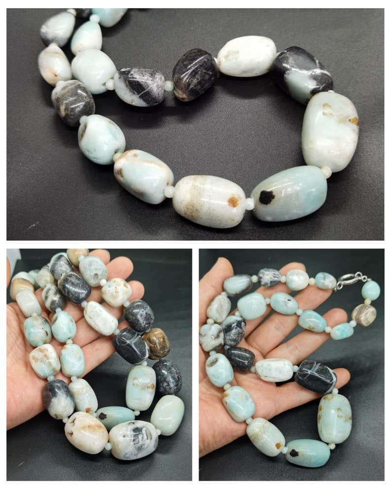 Nugget Random Natural Gemstone Necklacepink Agatetiger | Etsy