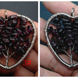 Heart Tree Natural Gemstone Pendant Rose Quartz - Etsy