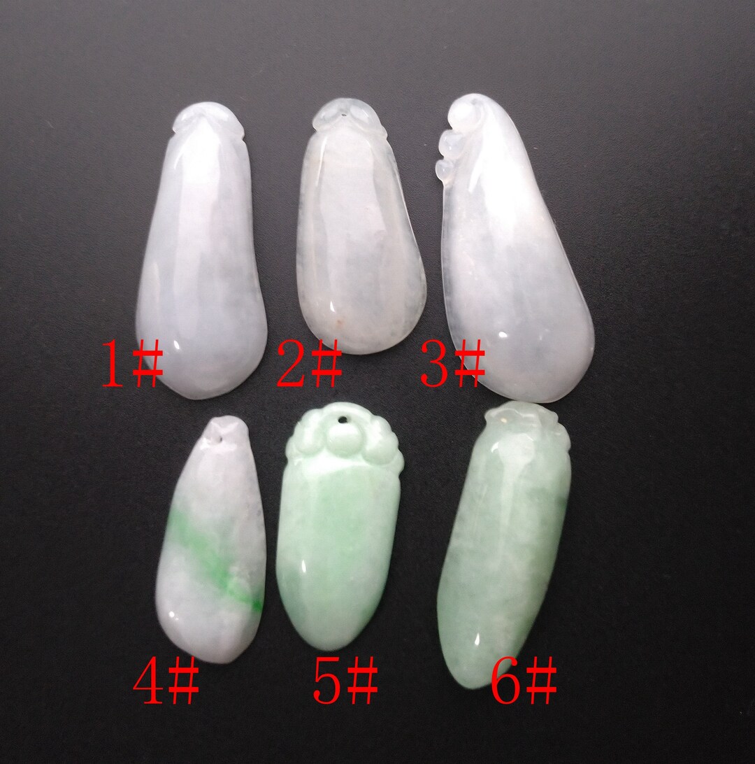 Teardrop Melon Jadeite Pendant Head, Carved Grade A Natural Jadeite ...