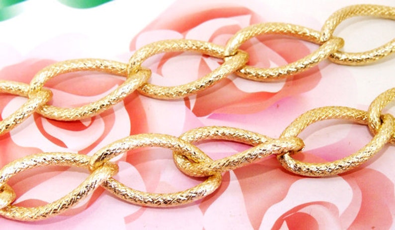 Long Shiny Chunky Gold Textured Chain Wide 15mm Gold Aluminum | Etsy