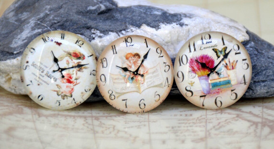 Circle Watch Face Flower Handmade Photo Glass Cabochon Dome - Etsy