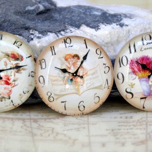 Circle Watch Face Flower Handmade Photo Glass Cabochon Dome Bead 10mm ...