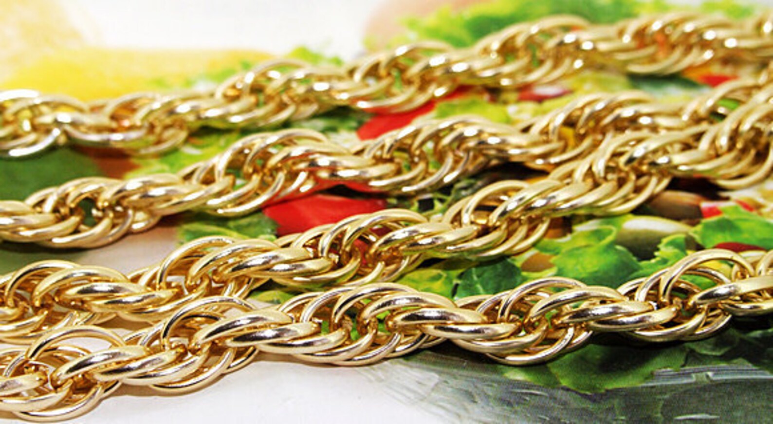 Loop Twist Cut Plated Yellow Gold Chain 2mm Loop 7mmx10mm---38" - Etsy