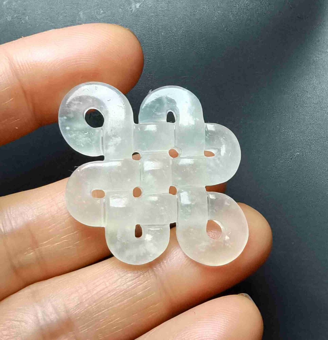 Carved Jade Knot Pendant: Natural Stone Amulet - Etsy