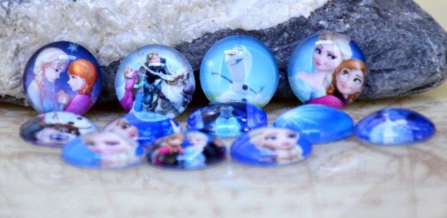 Circle Blue Frozen Elsa Handmade Photo Glass Cabochon Dome10mm - Etsy