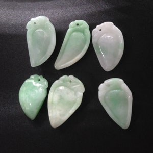 Teardrop Melon Jadeite Pendant Head, Carved Grade A Natural Jadeite ...