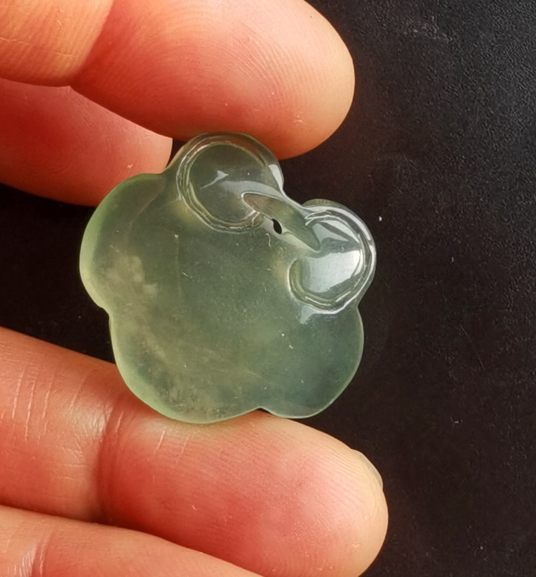 3D Cloud Lock Green Jade Pendant: Carved Gemstone Amulet - Etsy
