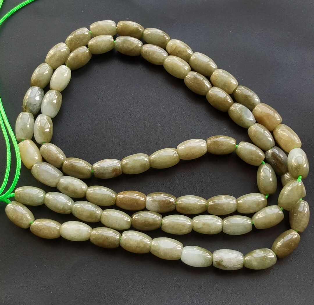 23",68beads,barrel Brown Jadeite Stone Necklace, Natural Jadeite Jade ...