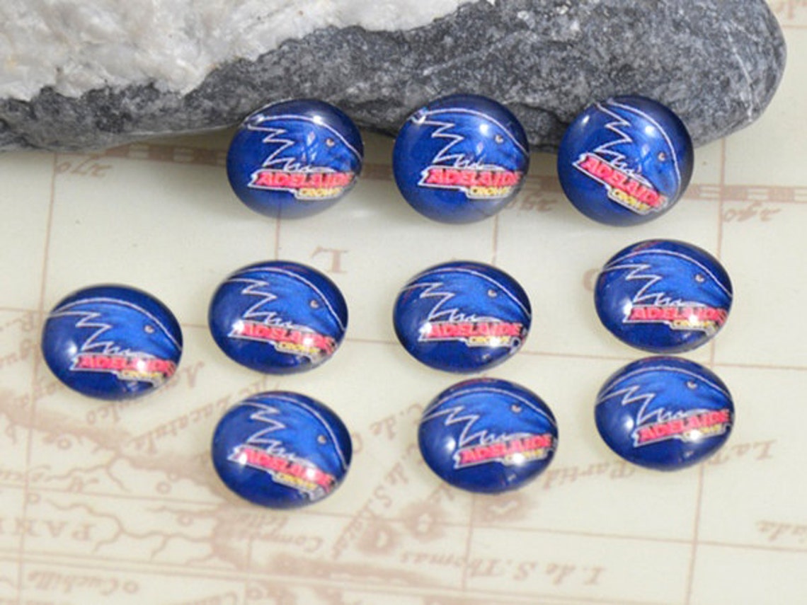 Circle Blue Adelaide Word Handmade Photo Glass Cabochon Dome | Etsy