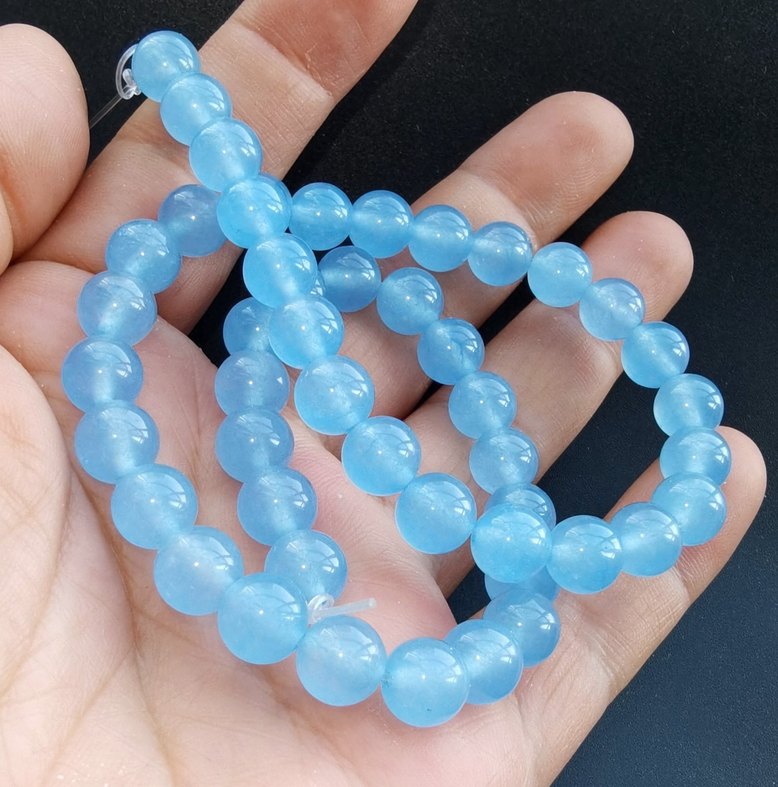 Round Sea Blue Jade Beads 4mm 6mm 8mm 10mm 12mm14mm | Etsy