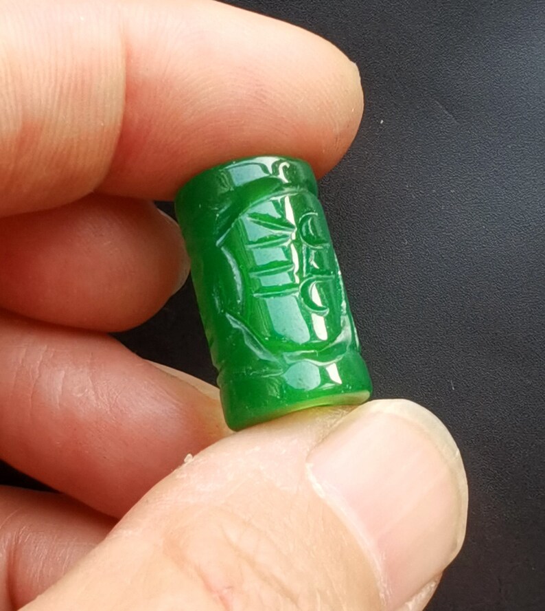 Circular Column,cylinder Tube Dread Carving Green Jade Stone,dreadlock ...