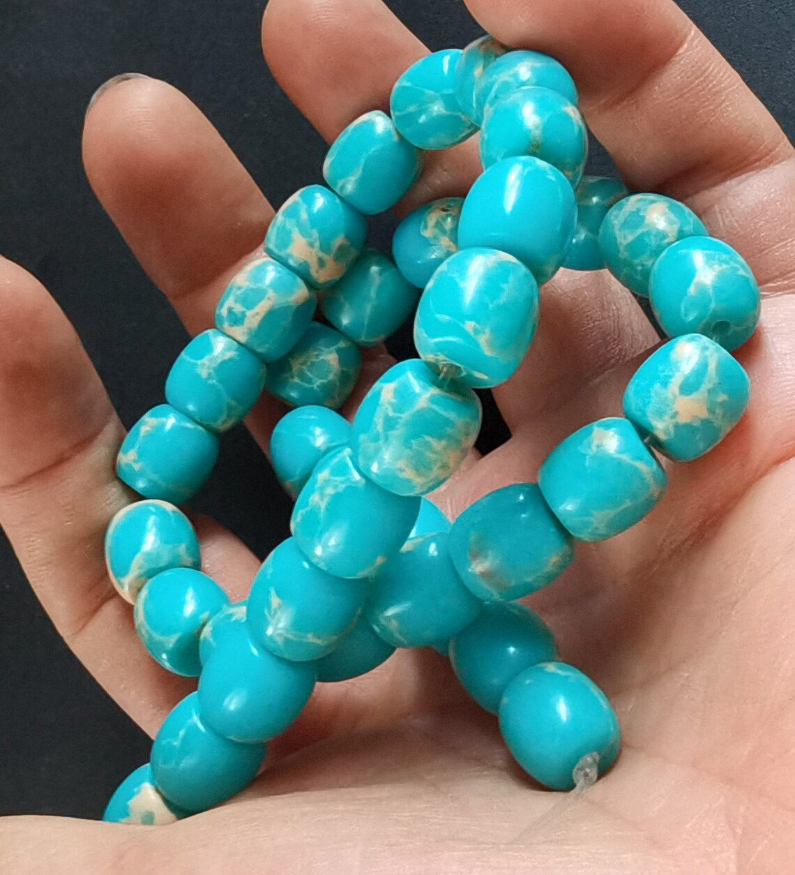 Snake Skin Jasper8mm10mmrondelle Drum Beadscolumn Smooth - Etsy