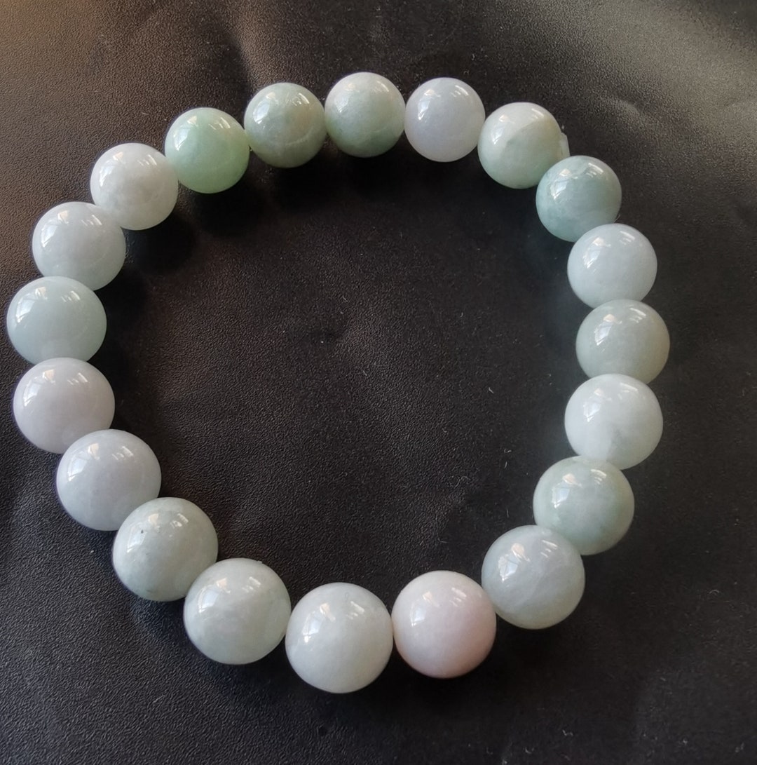 10mm Round Natural Burmese Jadeite Jade Stone Bracelet,grade A Natural Jade Stone Beaded ...