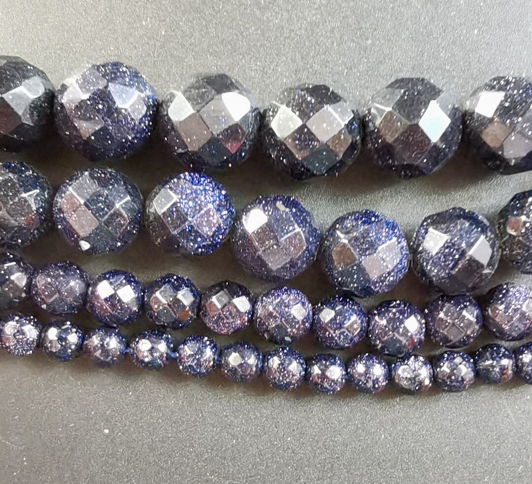 Faceted Blue Goldstone Beads,4mm 6mm 8mm 10mm 12mm,charm Goldstone ...