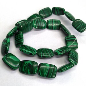 Rectangle Malachite Strand, Synthetic Stripe Malachite 13mmx18mm, Green ...