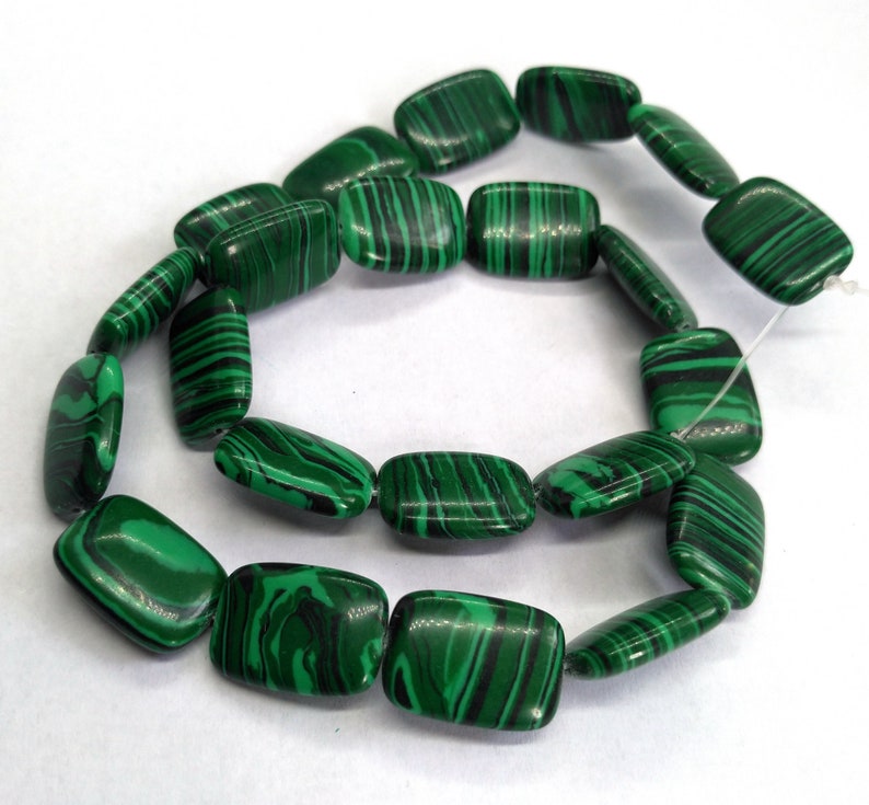 Rectangle Malachite strand Synthetic Stripe malachite | Etsy