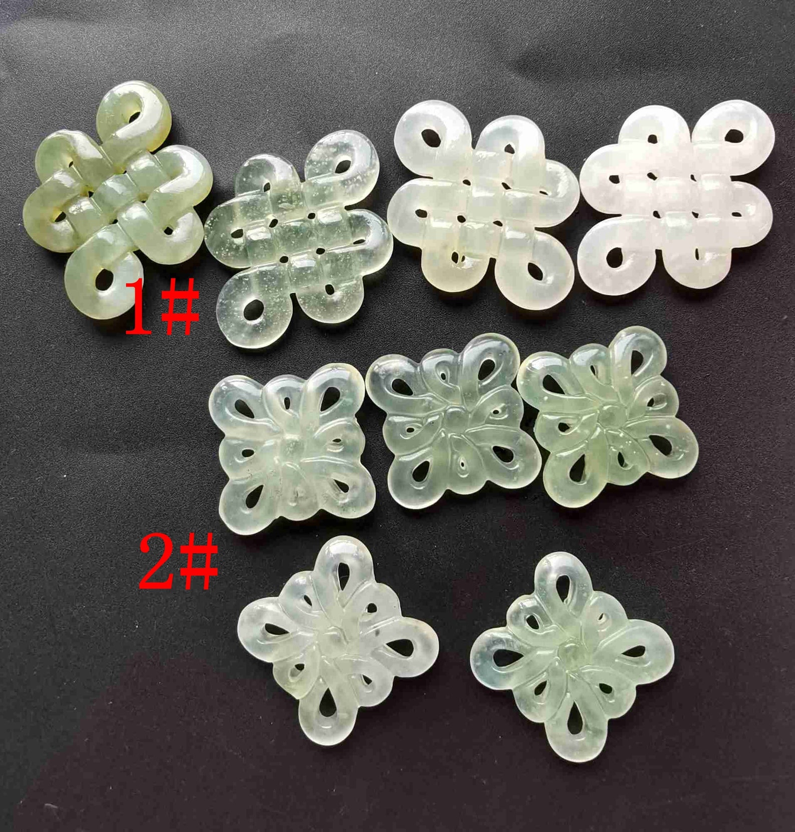 Chinese Knot Jade Pendant White Green Carved Natural Jade - Etsy