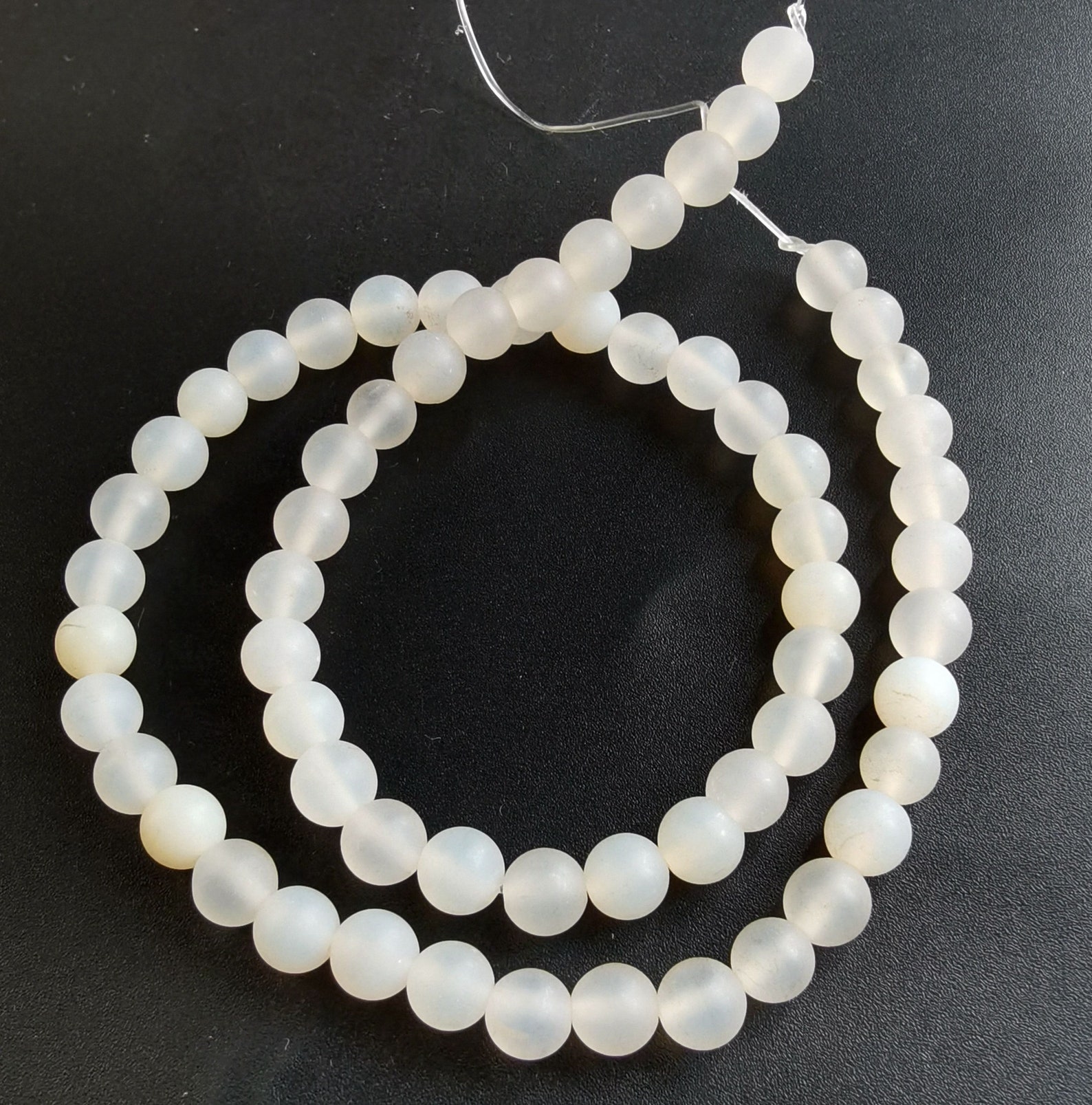 6mm10mm12mmround Matt/matte White Agate Stone - Etsy