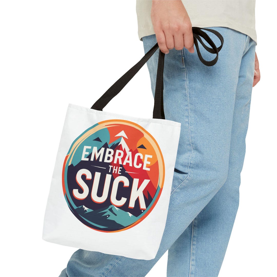 Embrace the Suck Tote Bag | Mountain Badge Illustration - Etsy