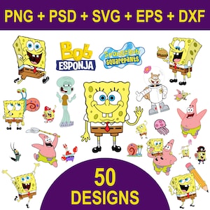 50 imágenes prediseñadas de Bob Esponja: archivos de corte SVG ...