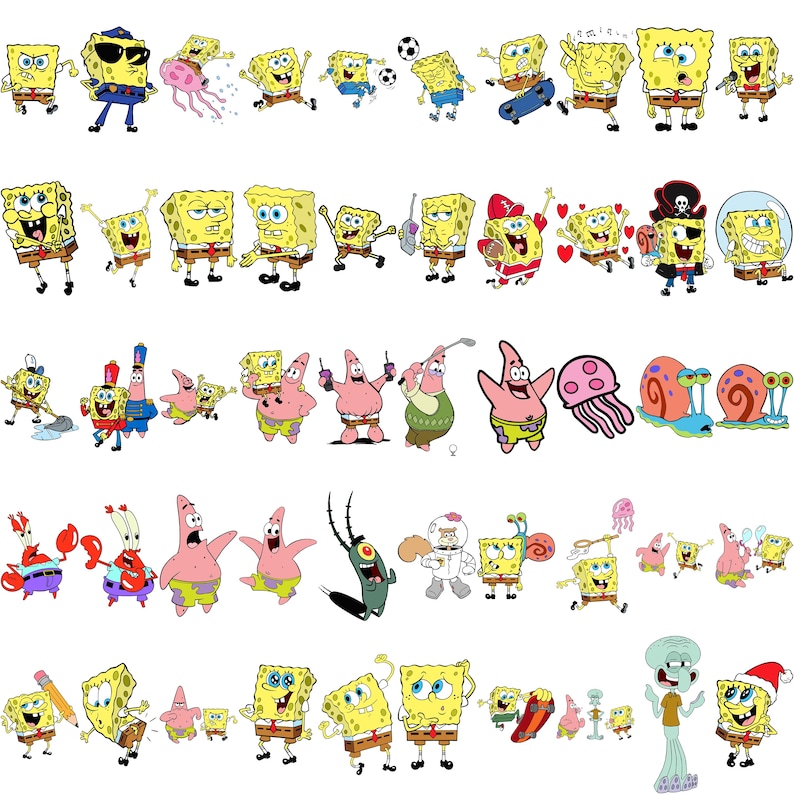 50 imágenes prediseñadas de Bob Esponja: archivos de corte SVG ...