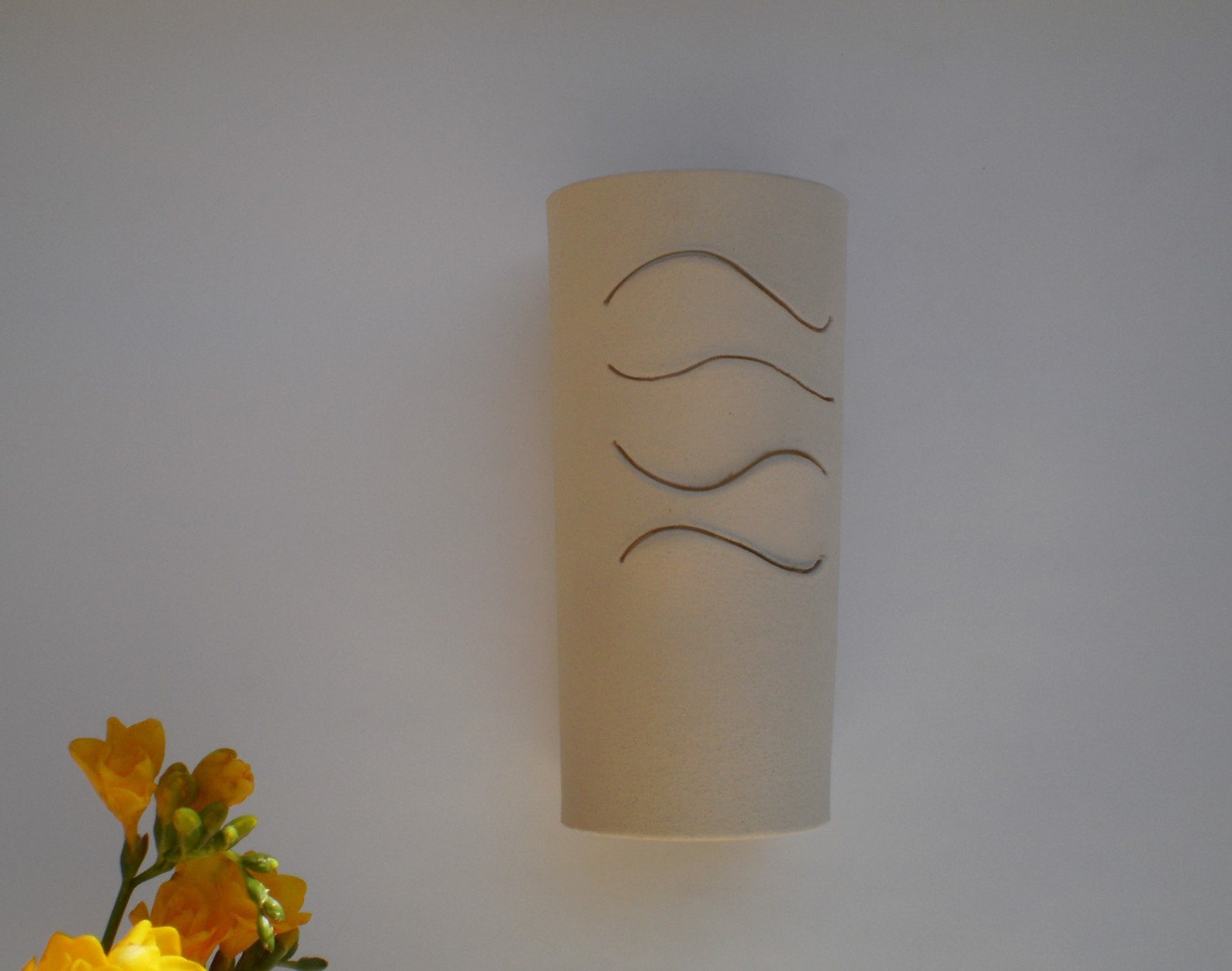 Ceramic Waves Cylinder, Wall Lamp - Etsy